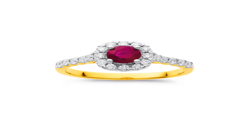 18ct Ruby & Diamond Ring in Red | Stewart Dawsons