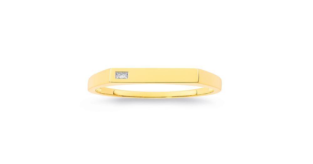 9ct, Diamond Corner Ring | Stewart Dawsons