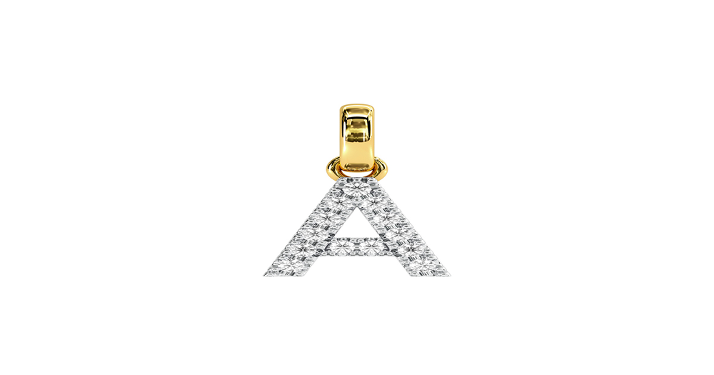 9ct Gold Diamond Initial 'a' Block Pendant | Stewart Dawsons
