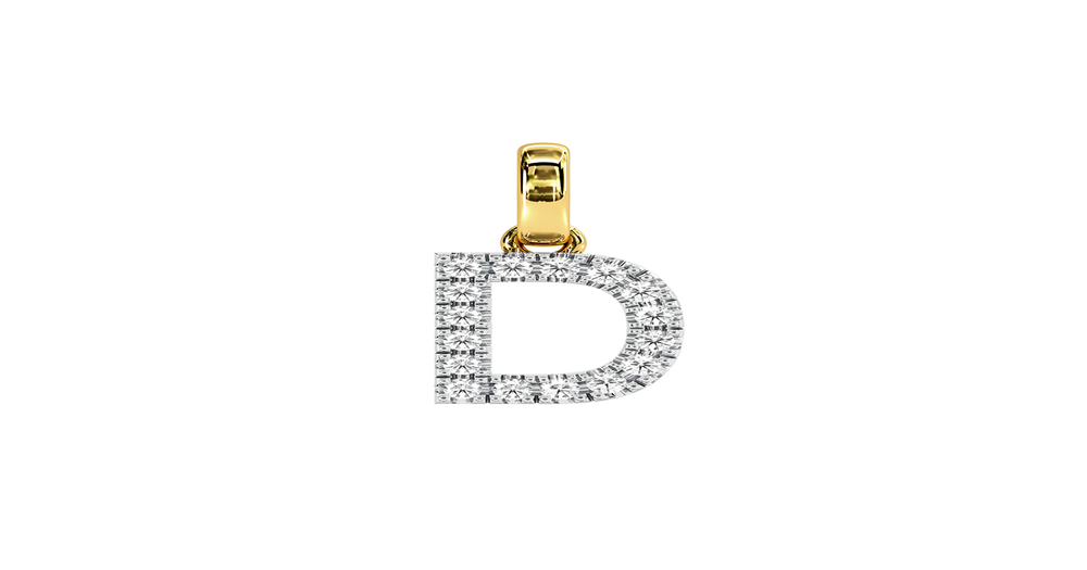 9ct Gold, Diamond Initial Pendant Letter D | Stewart Dawsons