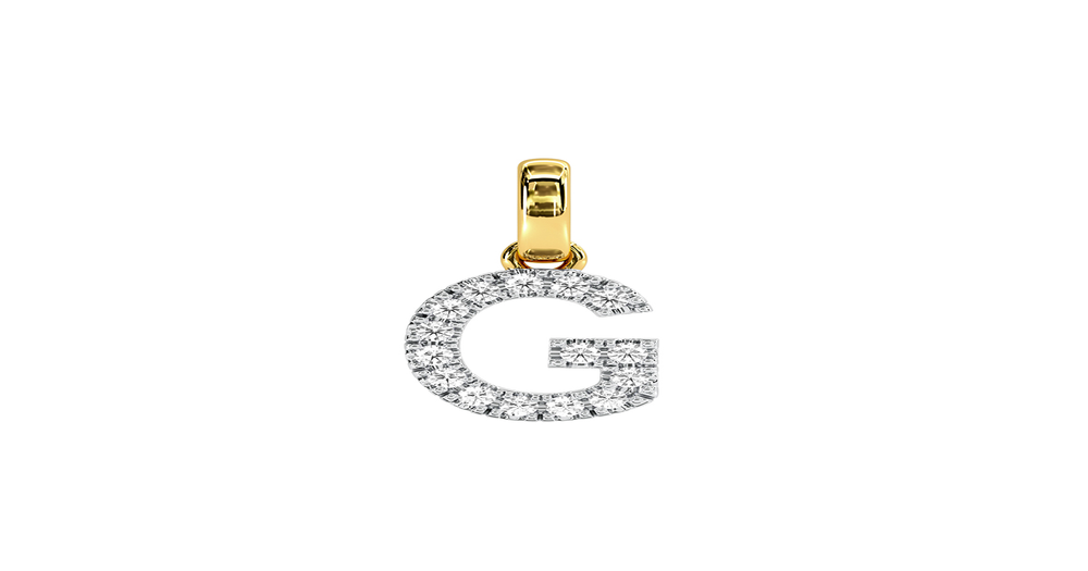 9ct Gold, Diamond Initial Pendant Letter G | Stewart Dawsons