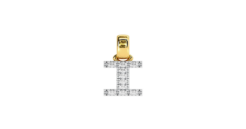 9ct Gold, Diamond Initial Pendant Letter I | Stewart Dawsons