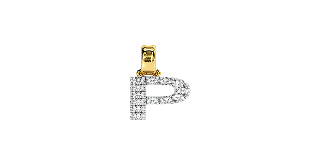 9ct Gold, Diamond Initial Pendant Letter P | Stewart Dawsons