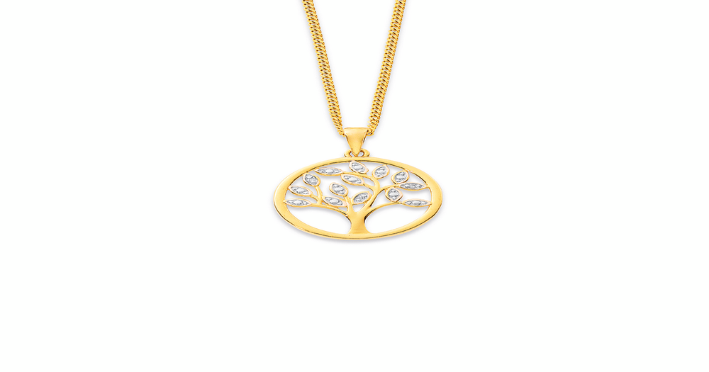 9ct Gold Diamond Tree Of Life Pendant | Stewart Dawsons