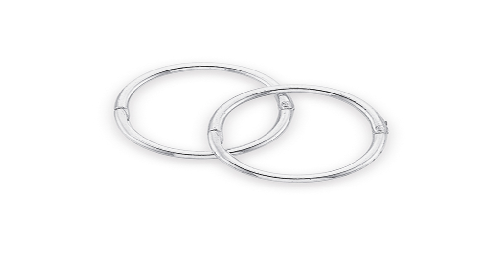 9ct White Gold, 10mm Small Plain Sleepers | Stewart Dawsons