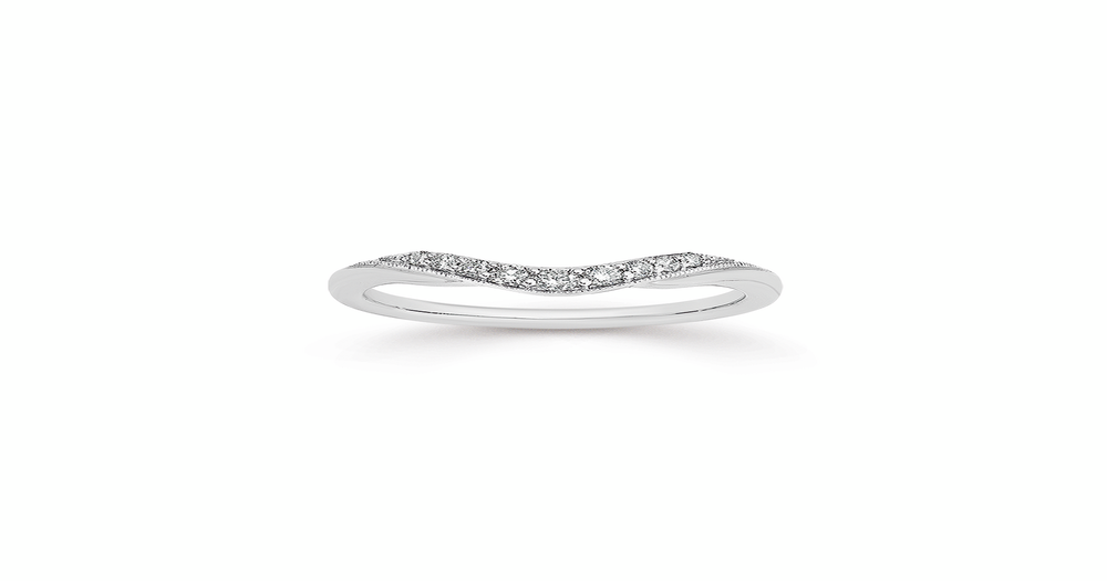 9ct White Gold Diamond Curved Band | Stewart Dawsons