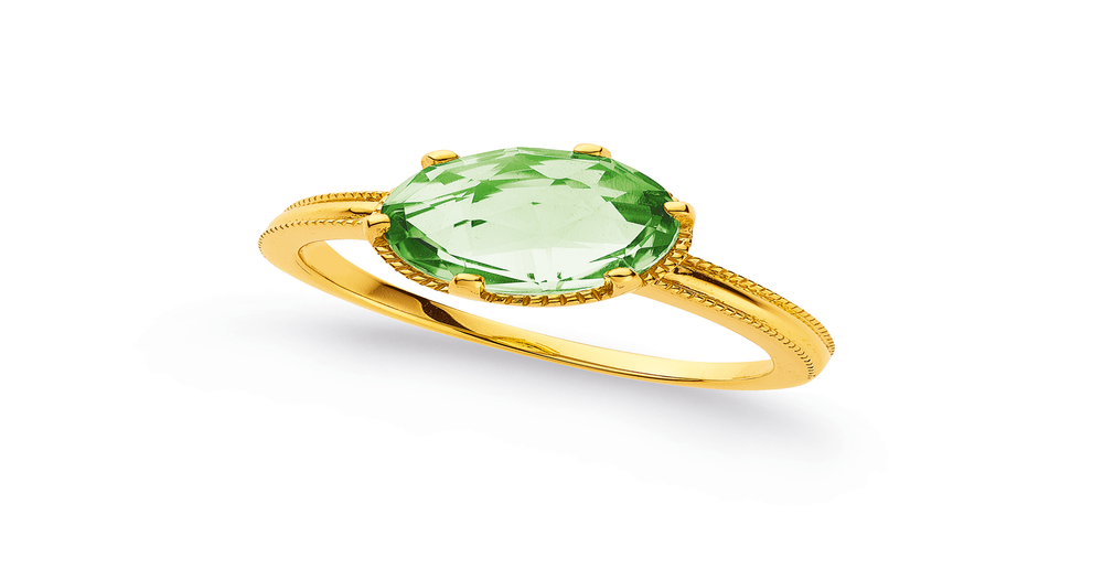 Eliza 9ct Green Quartz Ring in Green | Stewart Dawsons