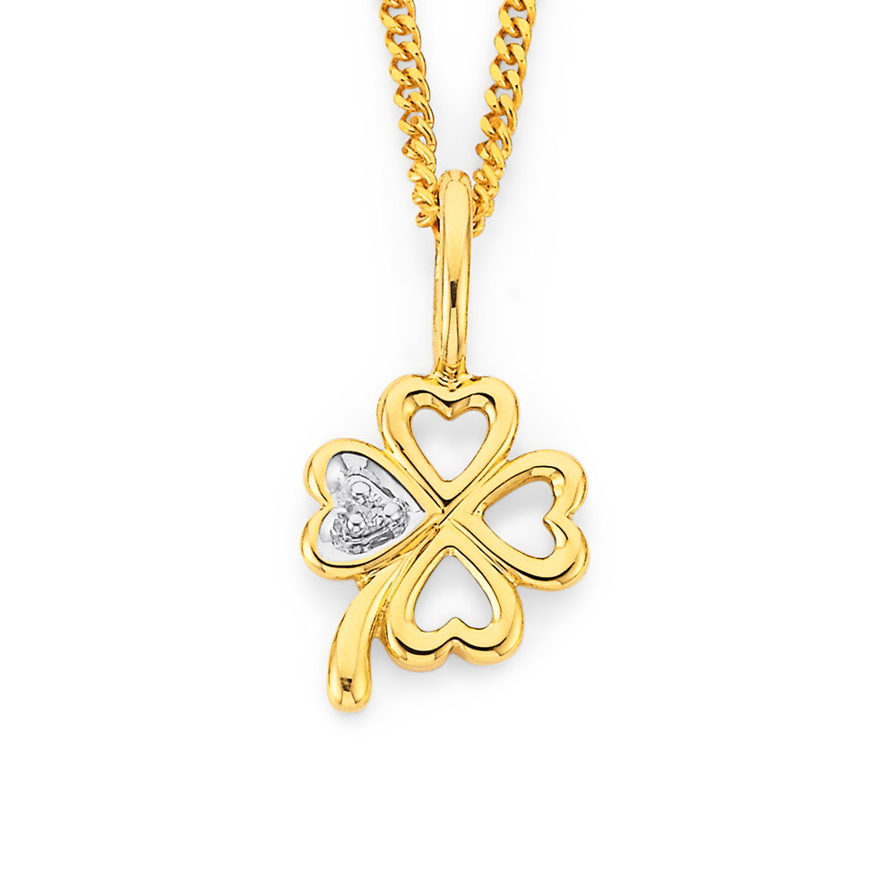Diamond, gold and silver pendants