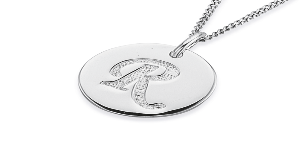 Initial R Letter Pendant In Sterling Silver | Stewart Dawsons