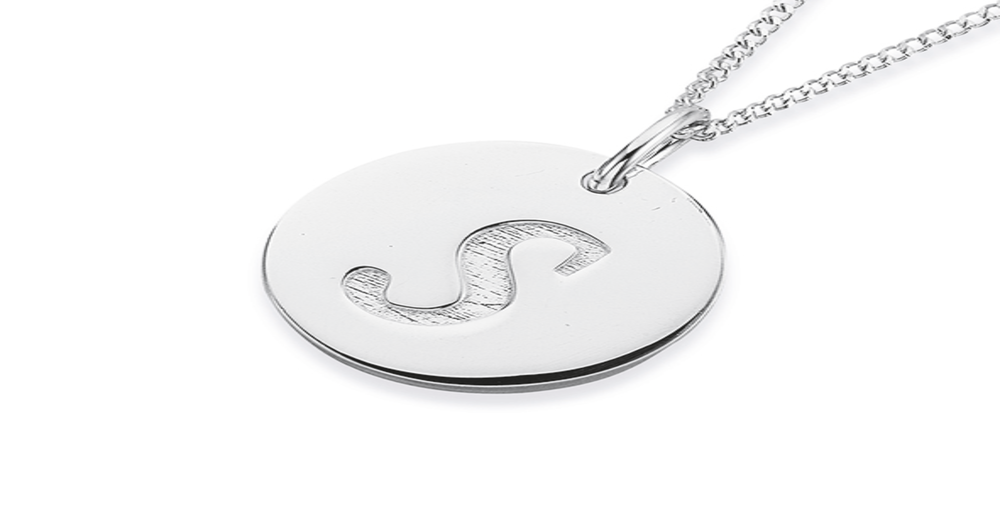 Initial S Letter Pendant In Sterling Silver | Stewart Dawsons