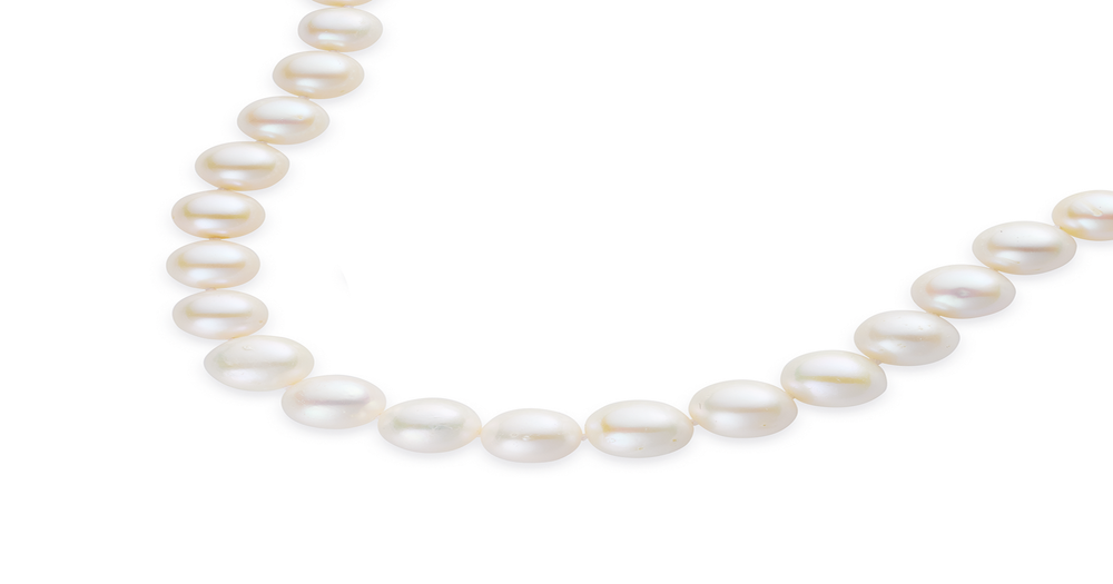 Sterling Silver 50cm Graduated Pearl Necklace in White | Stewart Dawsons