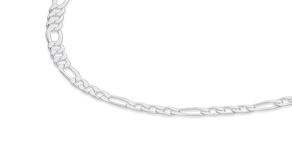 Sterling Silver 55cm Figaro Chain | Stewart Dawsons